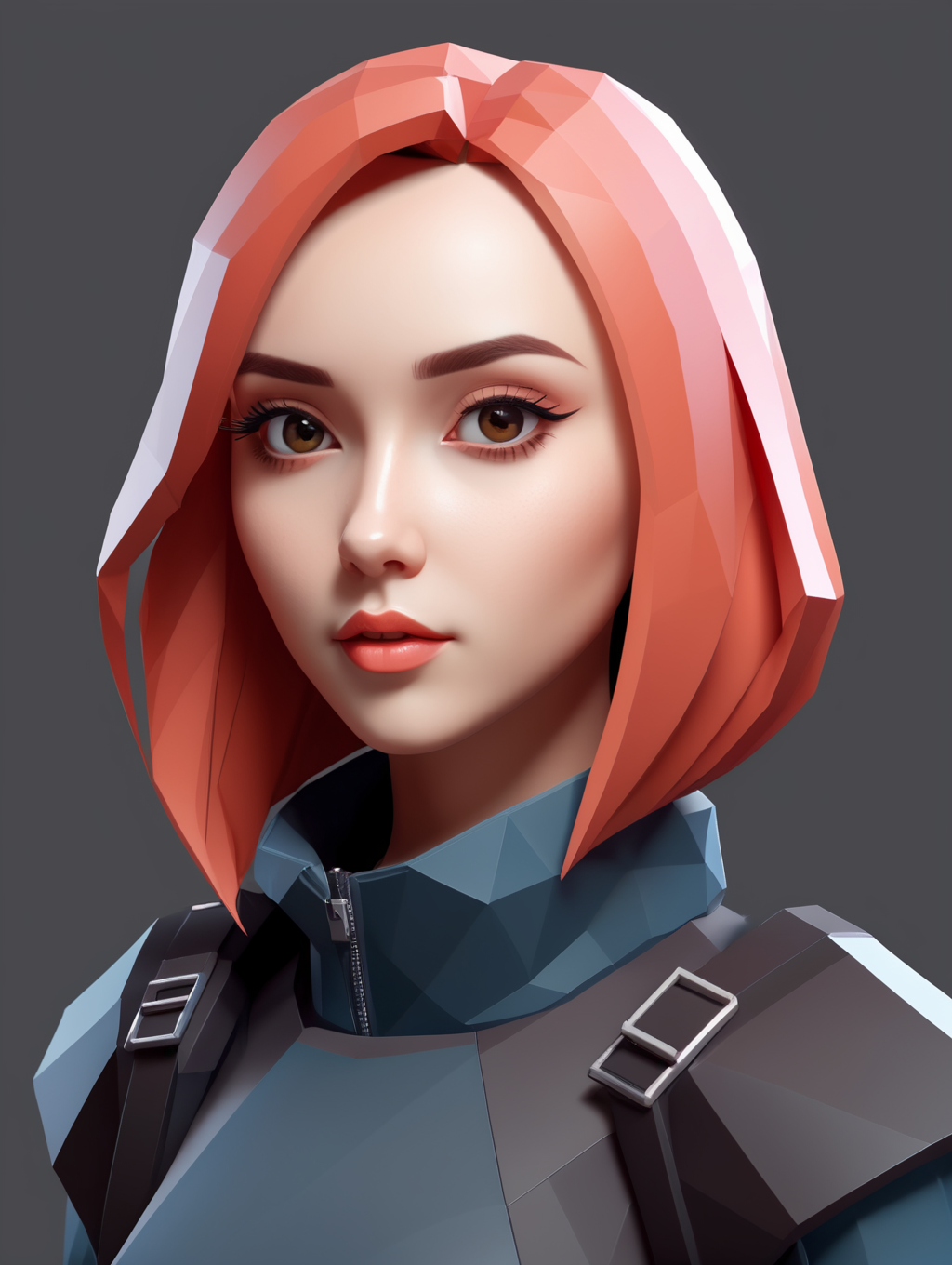 Premium Free ai Images | lowpoly style girl