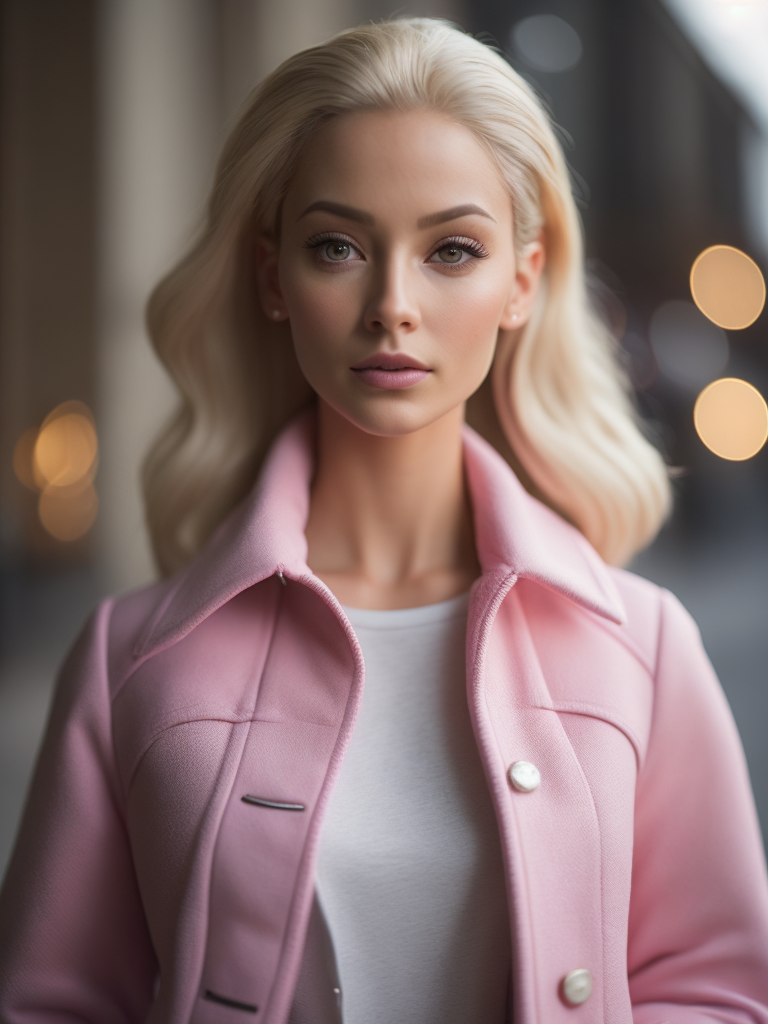 Premium Free ai Images | barbie in real life pink jacket