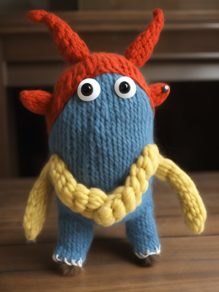 Premium Free ai Images | knitted monster