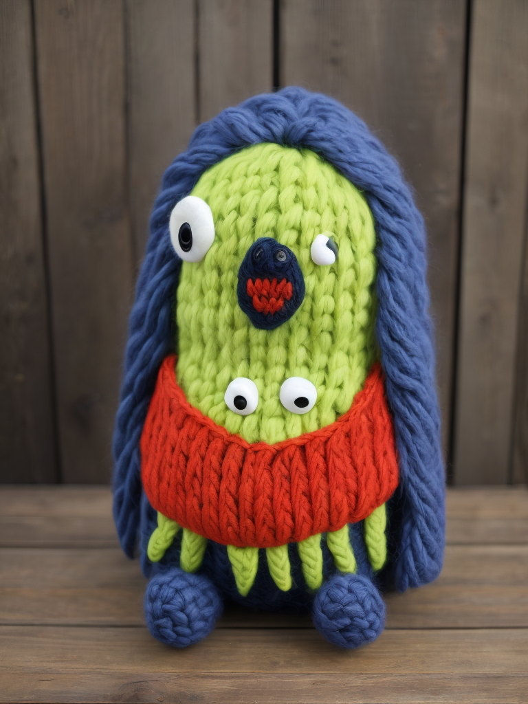 Premium Free ai Images | knitted monster