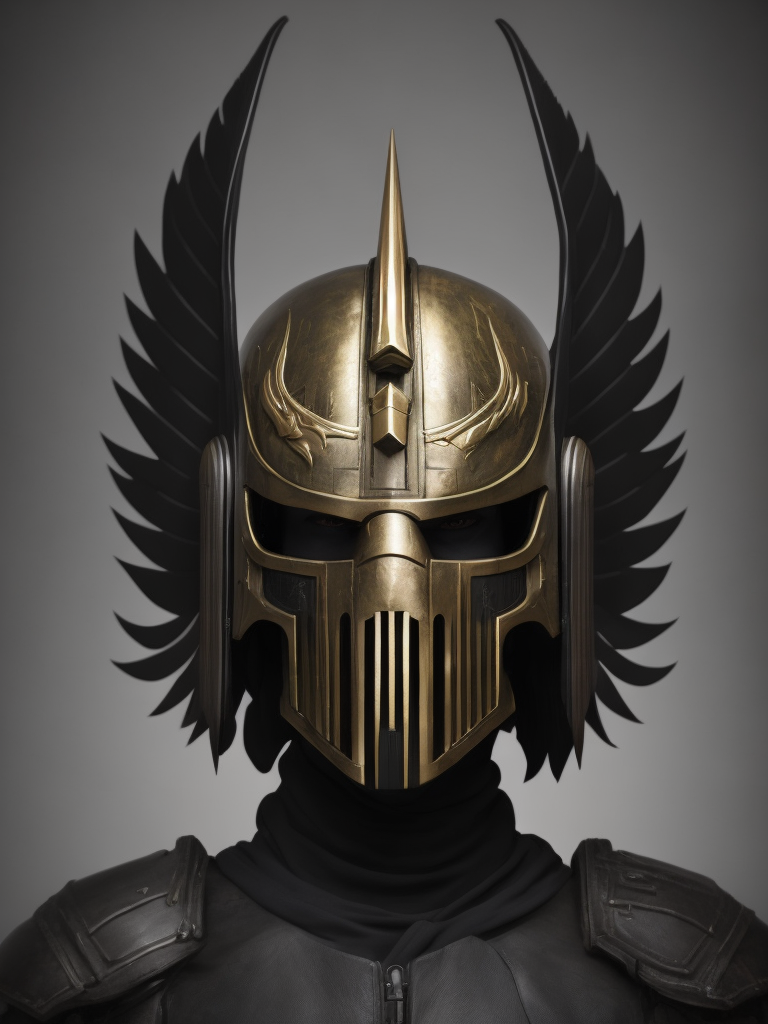 Premium Free ai Images | dark angels winged helmet