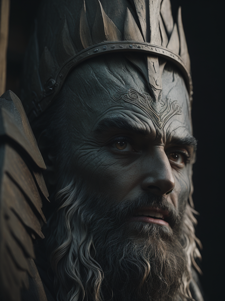 Lumenor AI Image Generation - viking totem pole deep wood carving black ...