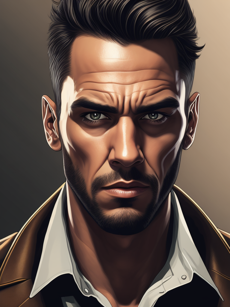 Premium Free ai Images | portrait of gta man vector art