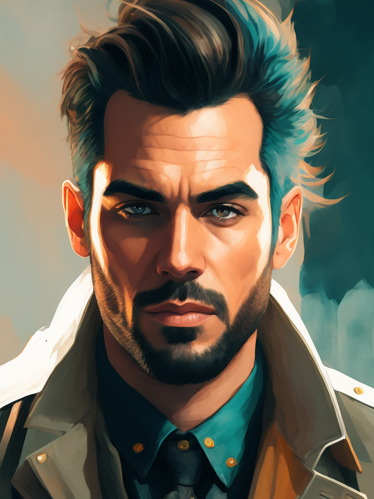 Premium Free ai Images | portrait of gta man vector art