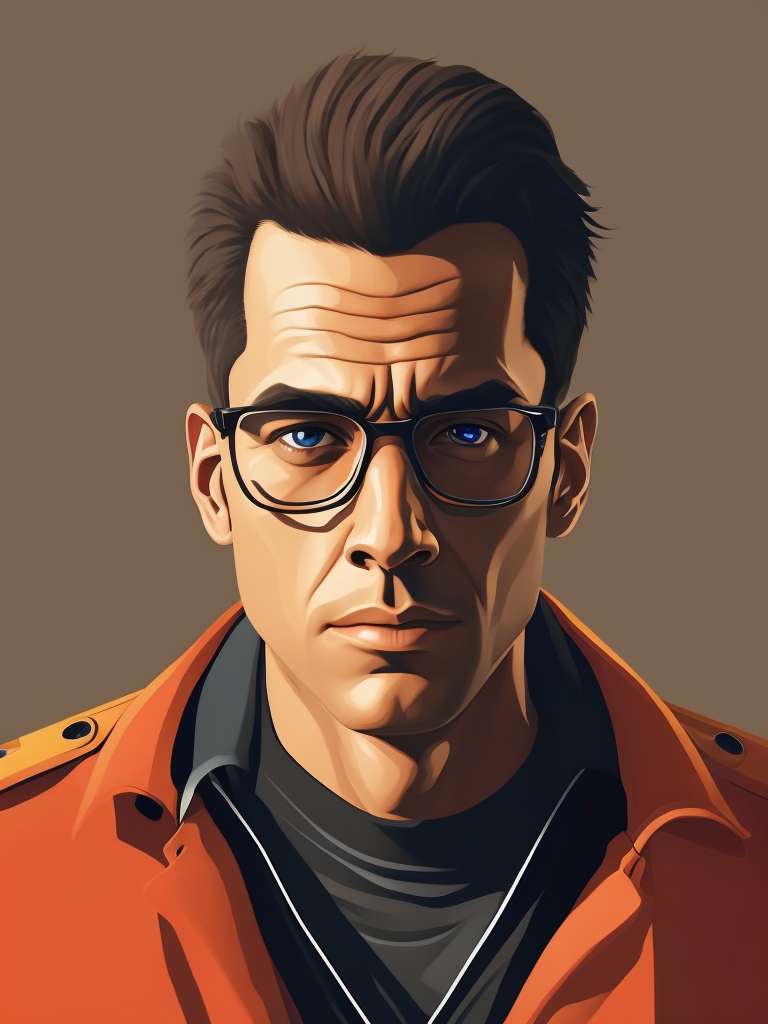 Premium Free ai Images | portrait of man from gta game vector art flat ...