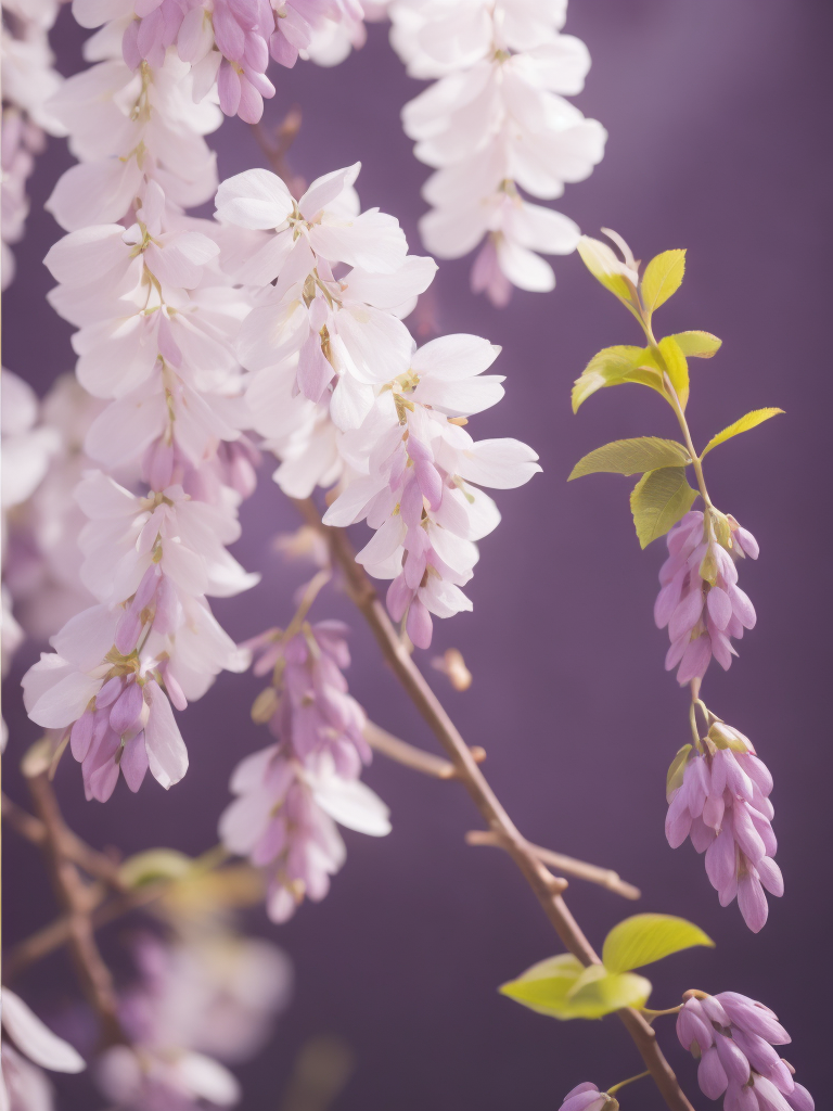 Premium Free ai Images | wisteria and cherry blossom deep colors
