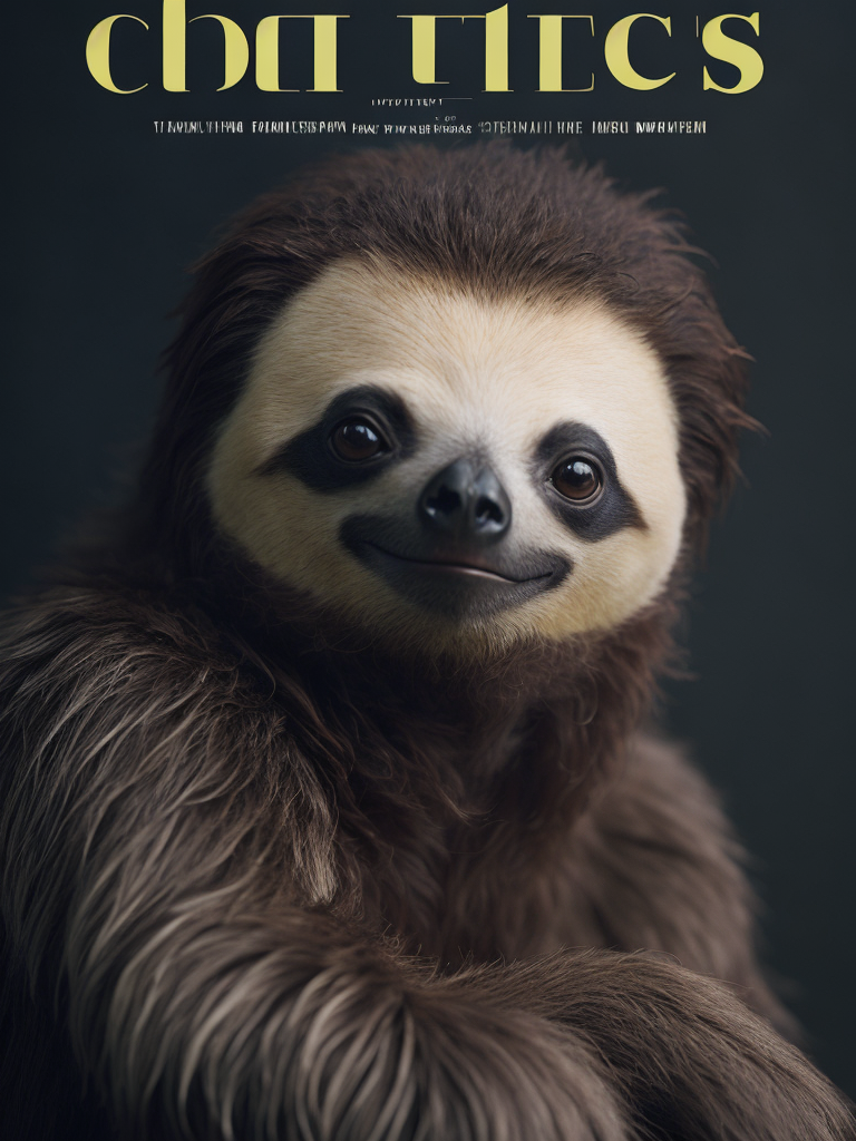 Premium Free ai Images | sloth on the cover of fashion magazine