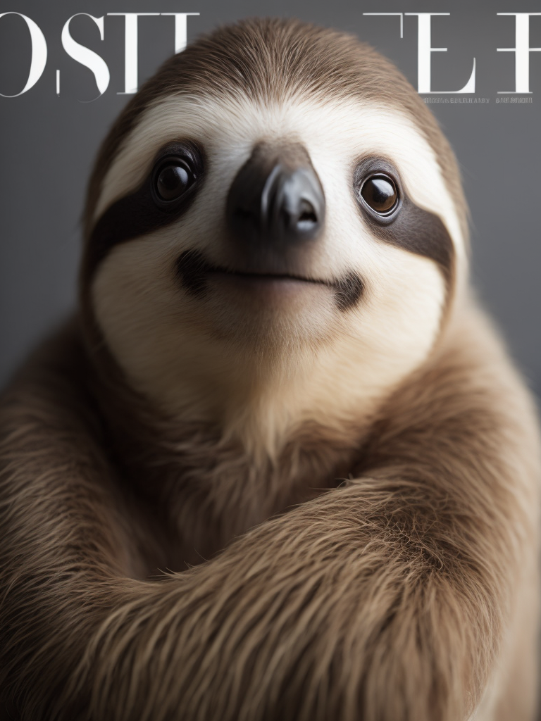 Premium Free ai Images | sloth on the cover of fashion magazine
