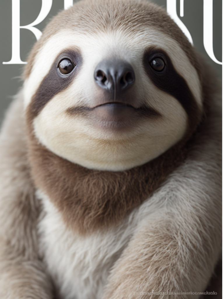 Premium Free ai Images | sloth on the cover of fashion magazine