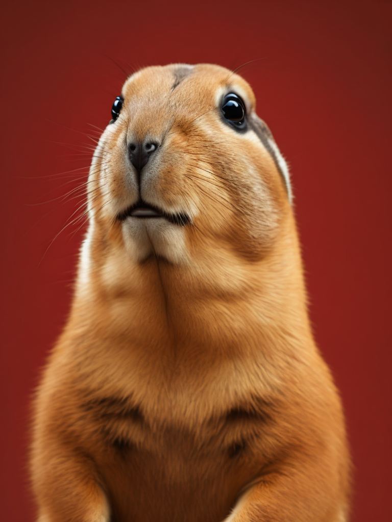 Premium Free ai Images | prairie dog portrait simple background red ...
