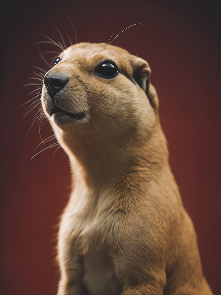 Premium Free ai Images | prairie dog portrait simple background red ...