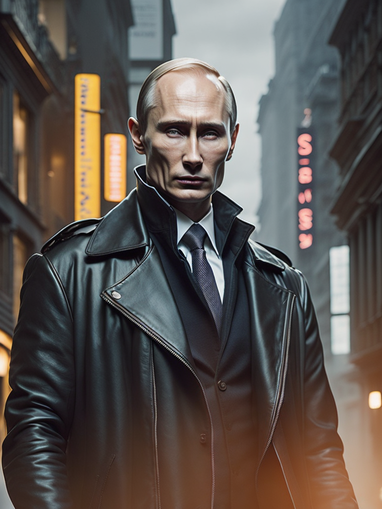 Premium Free ai Images | vladimir putin as model balenciaga in long ...
