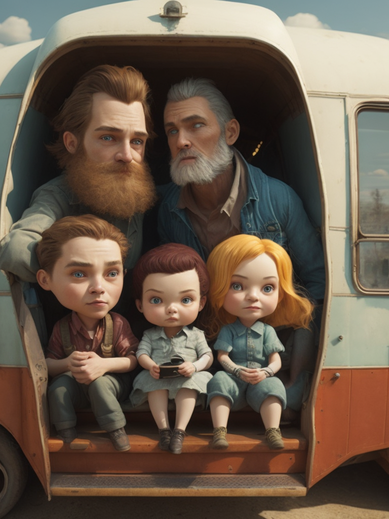 Premium Free ai Images | redneck family in trailer park by mark ryden ...