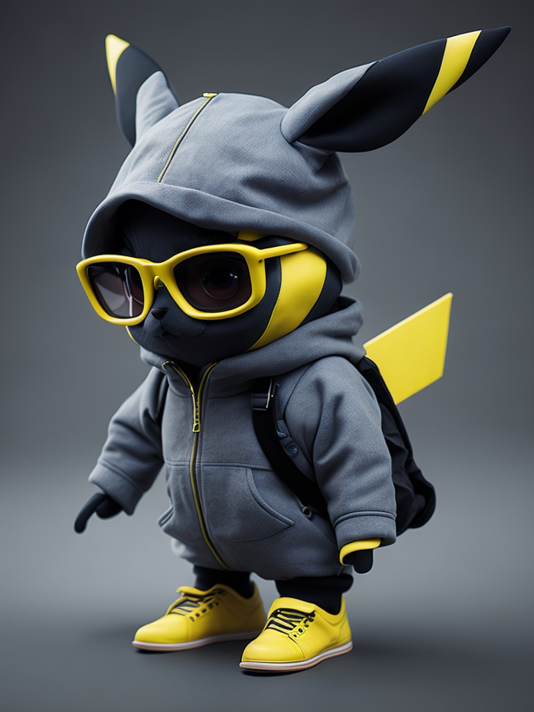 Premium Free ai Images | cute stylish pikachu dressed in stylish ...