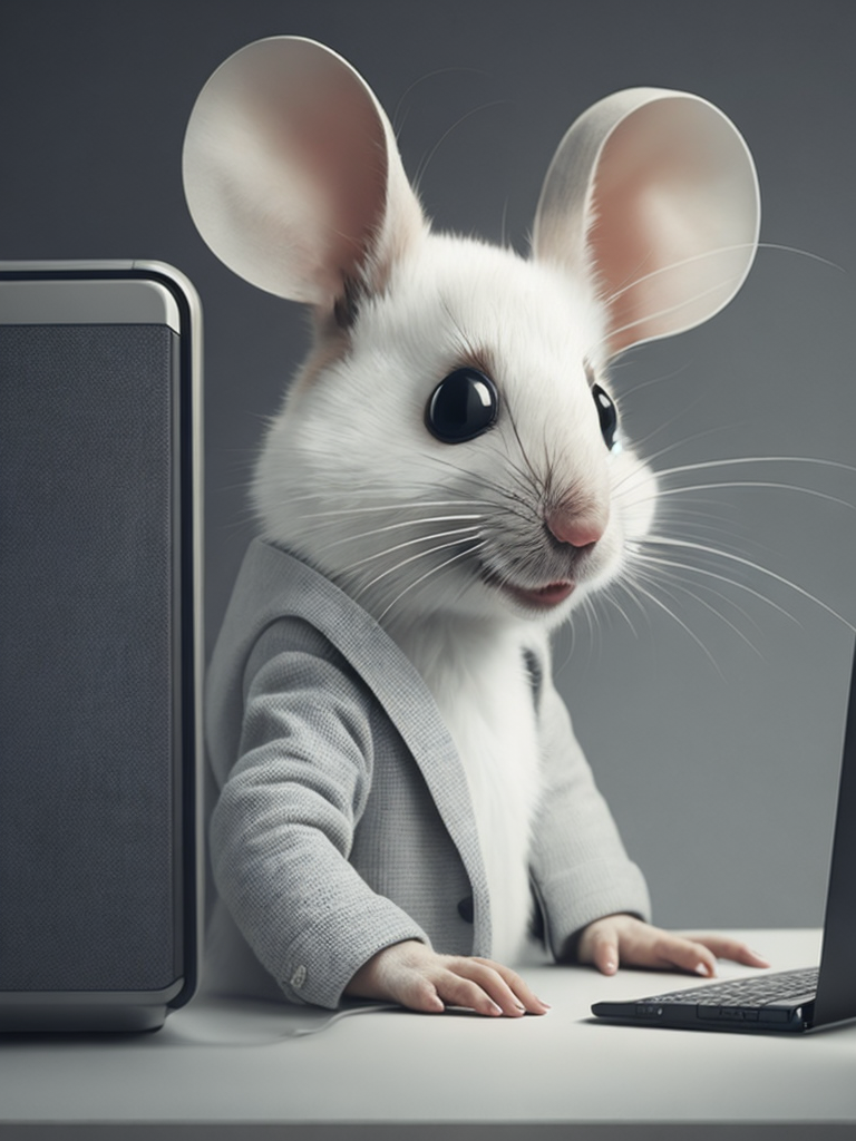 Premium Free ai Images | cute white mouse look like human stylized as ...