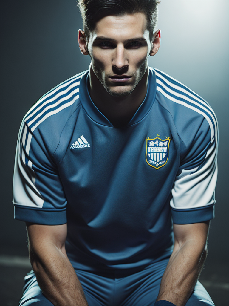 Premium Free ai Images | messi adidas raglan football uniform bright ...