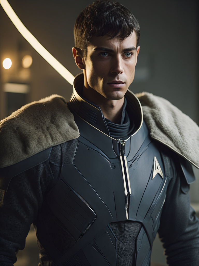 Premium Free ai Images | capitaine sytar trek au commande