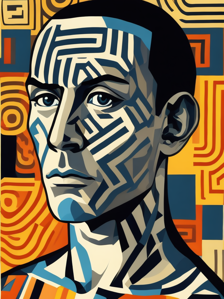 Premium Free ai Images | qr code painted by pablo picasso cubism style