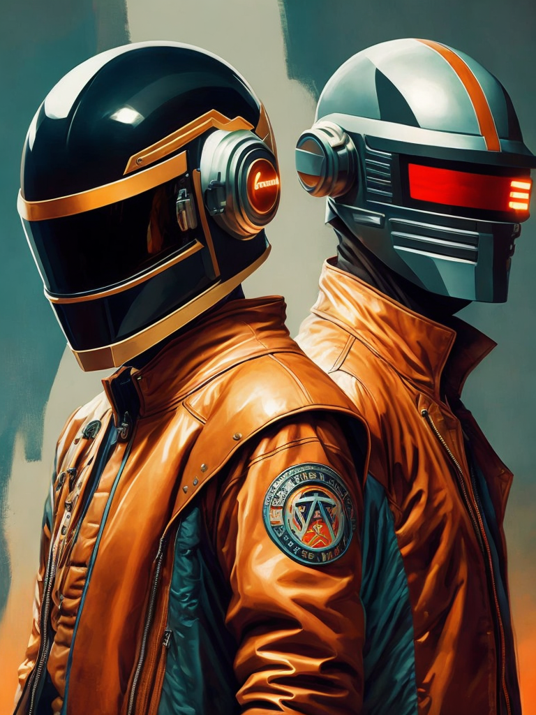 Premium Free ai Images | portrait of daft punk ultra realism super ...