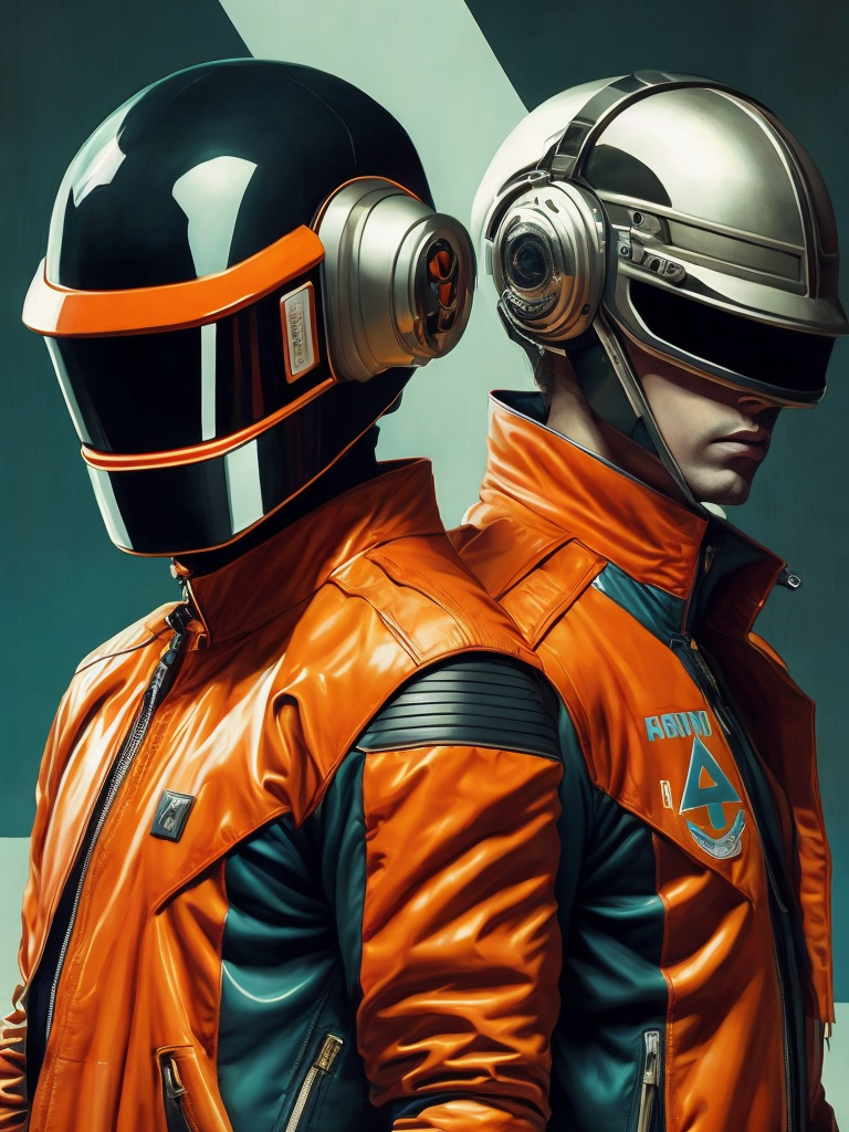 Premium Free ai Images | portrait of daft punk ultra realism super ...