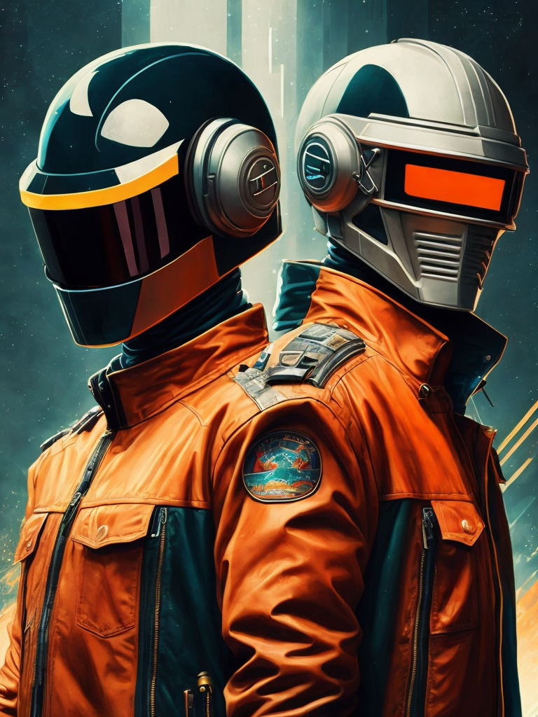 Premium Free ai Images | portrait of daft punk ultra realism super ...