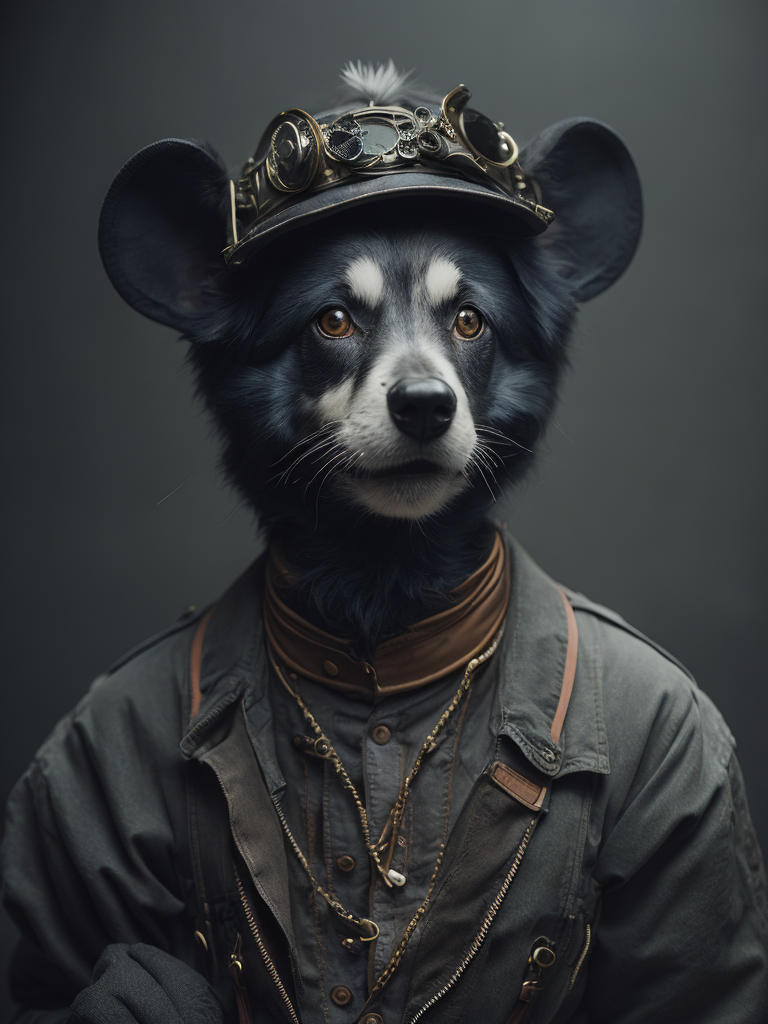 Premium Free ai Images | portrait of mickey mouse in steampunk style ...