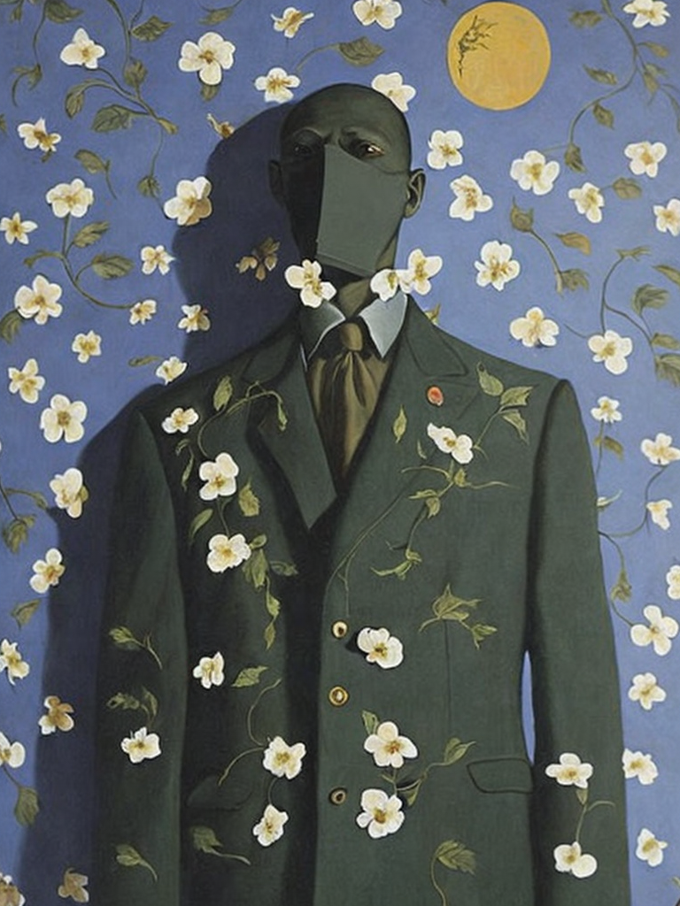 Premium Free ai Images | man with body covered by flowers painted by ...