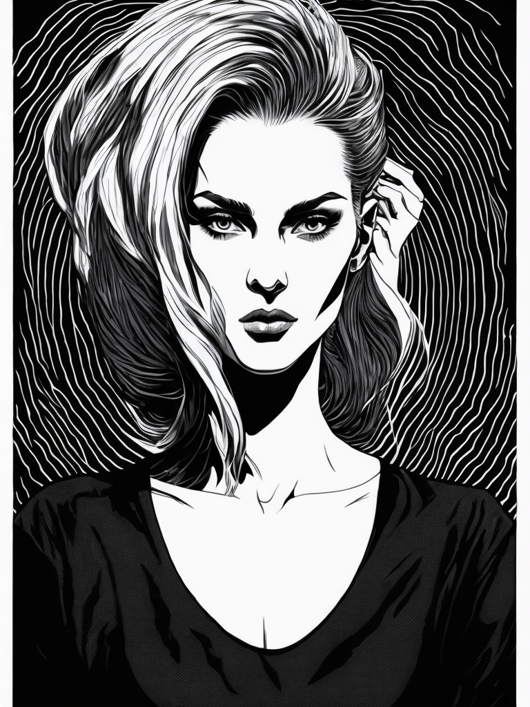 Premium Free ai Images | portrait of women illustration ink nudity ...