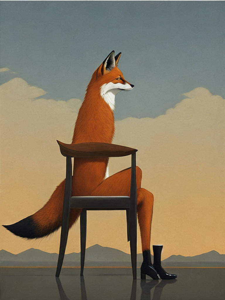Premium Free ai Images | fox sitting on chair looking to the horizon ...