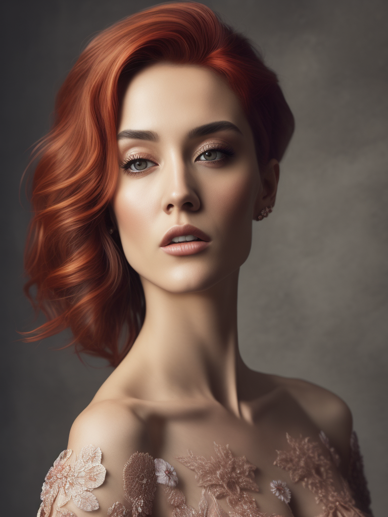Premium Free ai Images | lady sporting rosy hued hair donned in ...