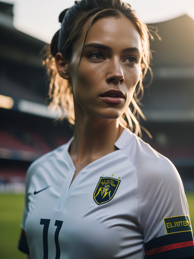 Lumenor AI Image Generation - epic portrait of women soccer player fifa ...
