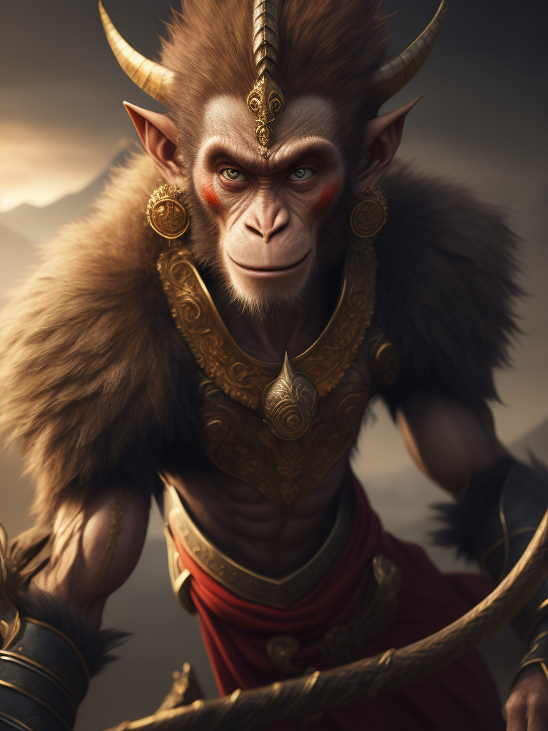 Premium Free ai Images | monkey king wukong action