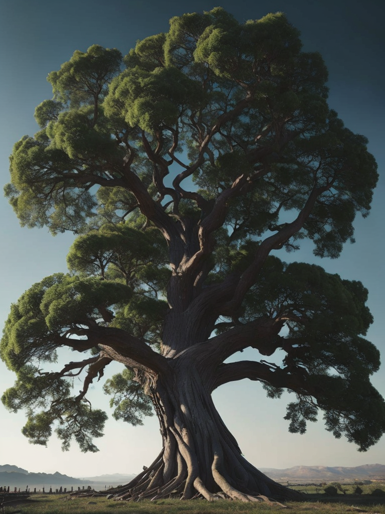 Premium Free ai Images | photo of large majestic tree with twisted ...