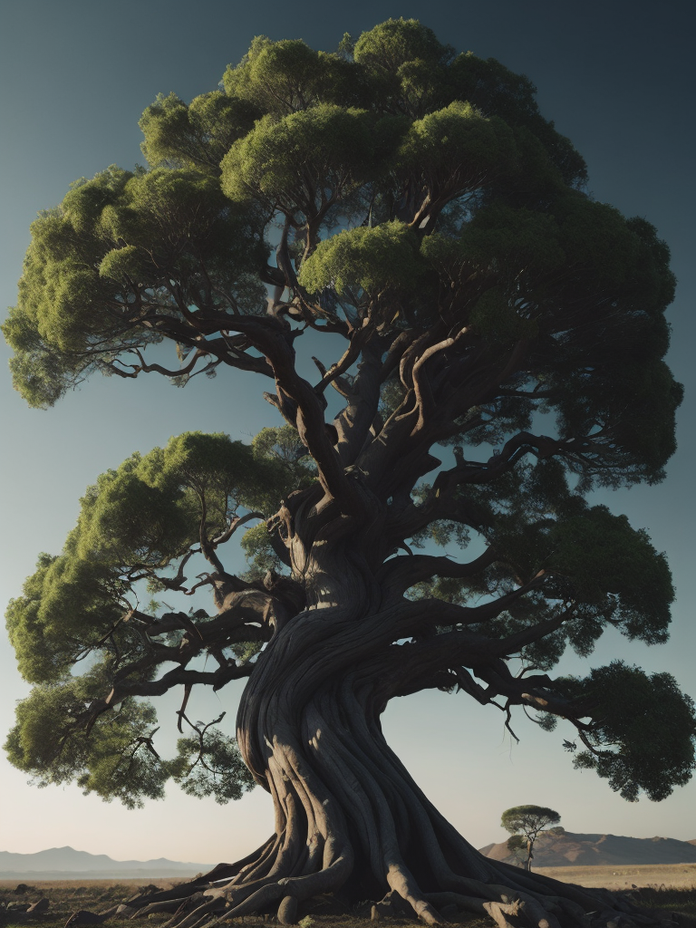 Premium Free ai Images | photo of large majestic tree with twisted ...