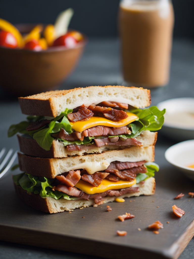 Premium Free ai Images | mouthwatering club sandwich captured in high ...