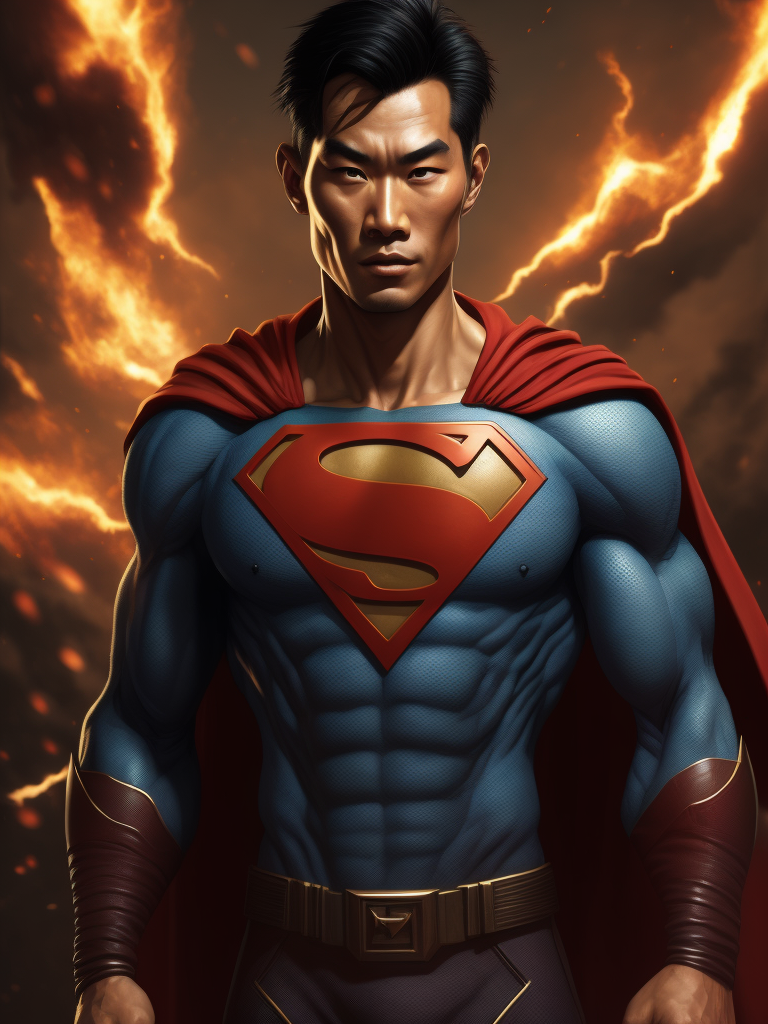 Premium Free ai Images | chinese superman hero portrait comics marvel ...