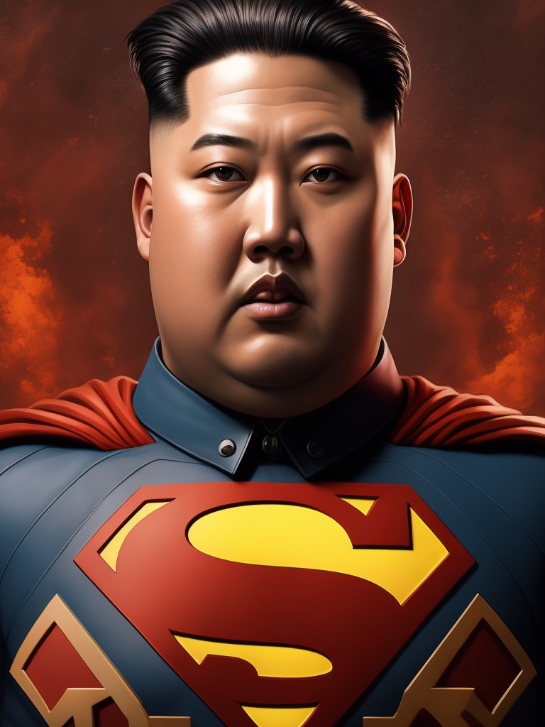Premium Free ai Images | kim jong un superman hero portrait comics ...