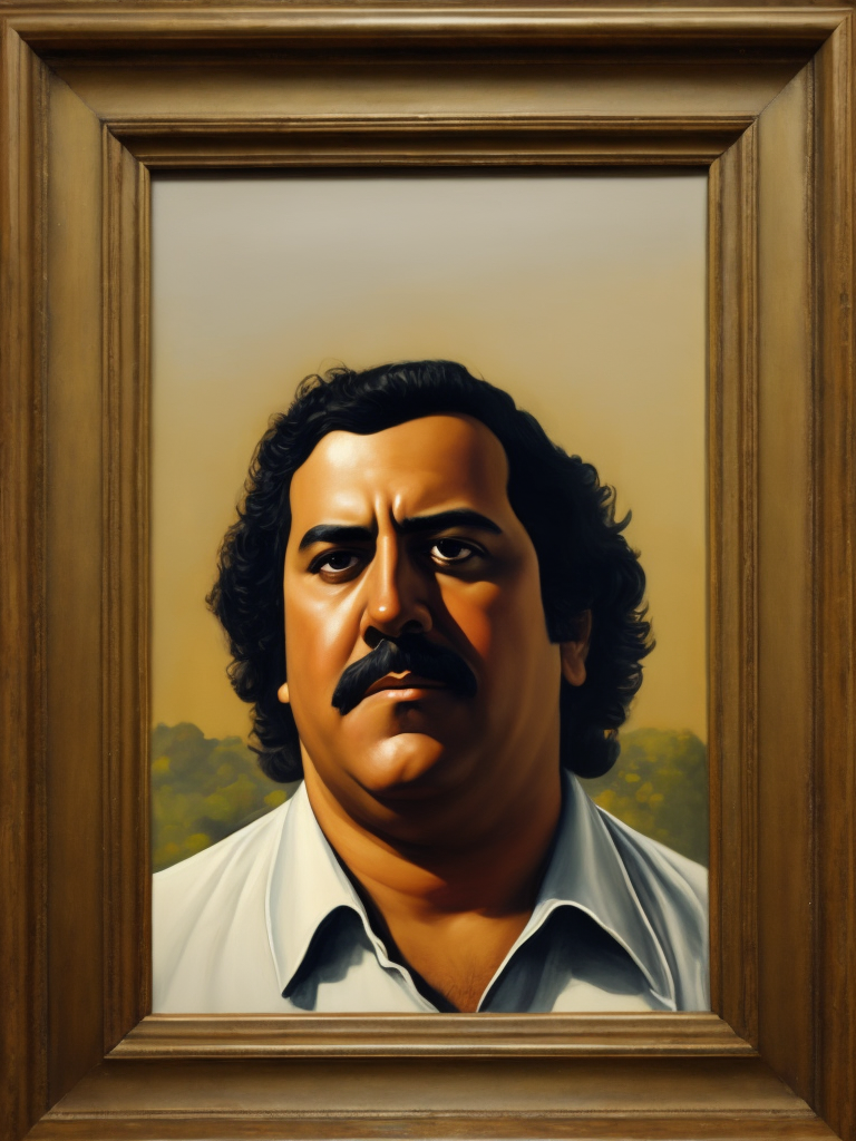 Premium Free ai Images | pablo escobar portrait painting oil colombia ...
