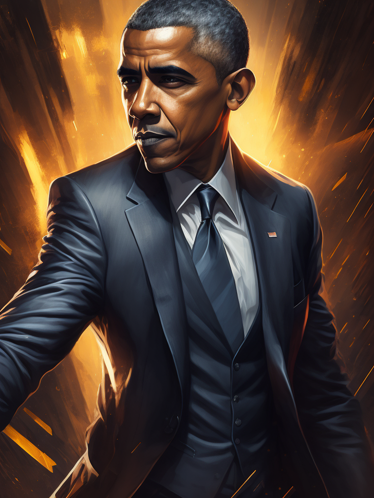 Premium Free ai Images | barack obama hero portrait illustration ...
