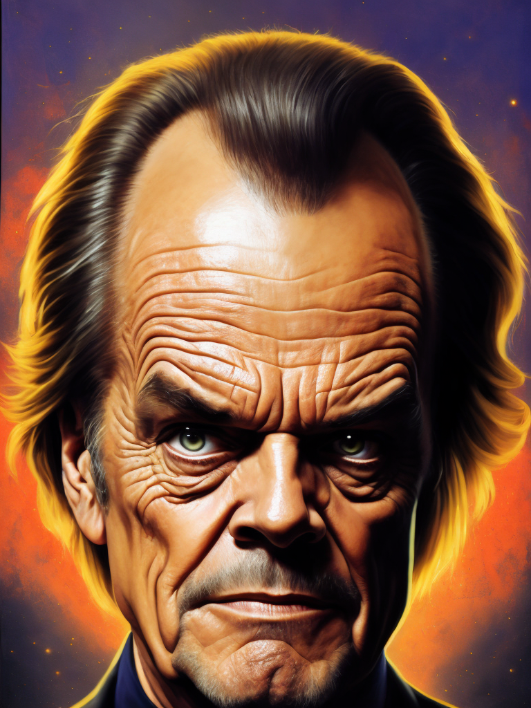 Premium Free ai Images | jack nicholson hero portrait illustration ...