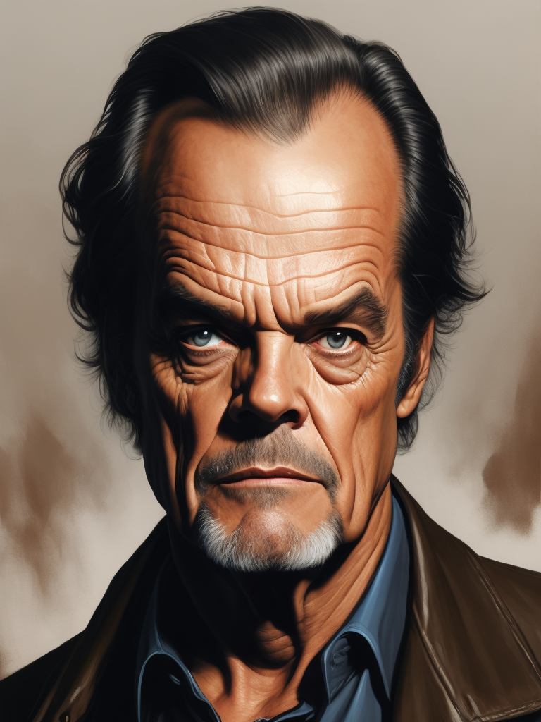 Premium Free ai Images | jack nicholson hero portrait illustration ...