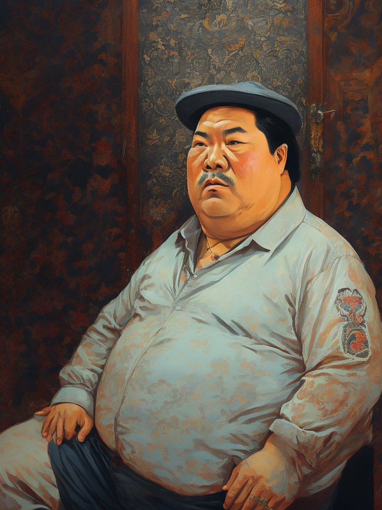 Premium Free ai Images | chinese fat mafia boss painting portrait usa ...