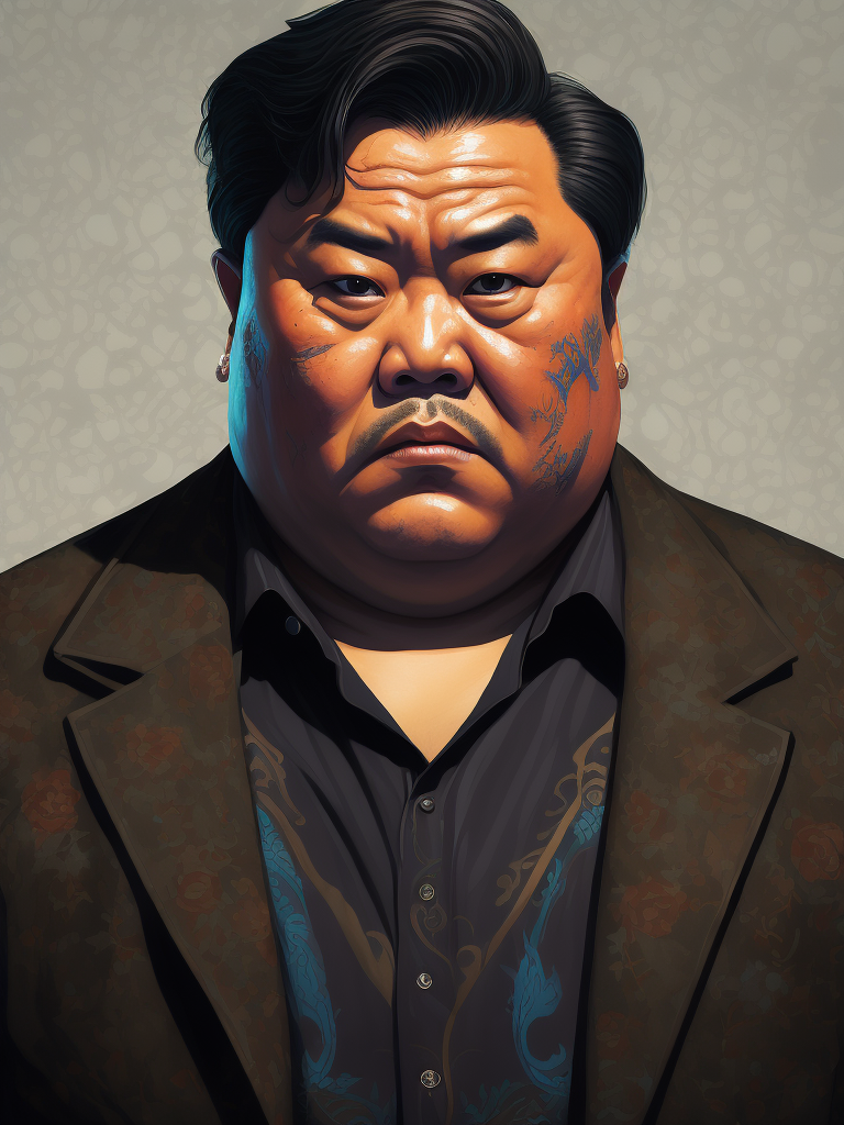 Premium Free ai Images | chinese fat mafia boss painting portrait usa ...