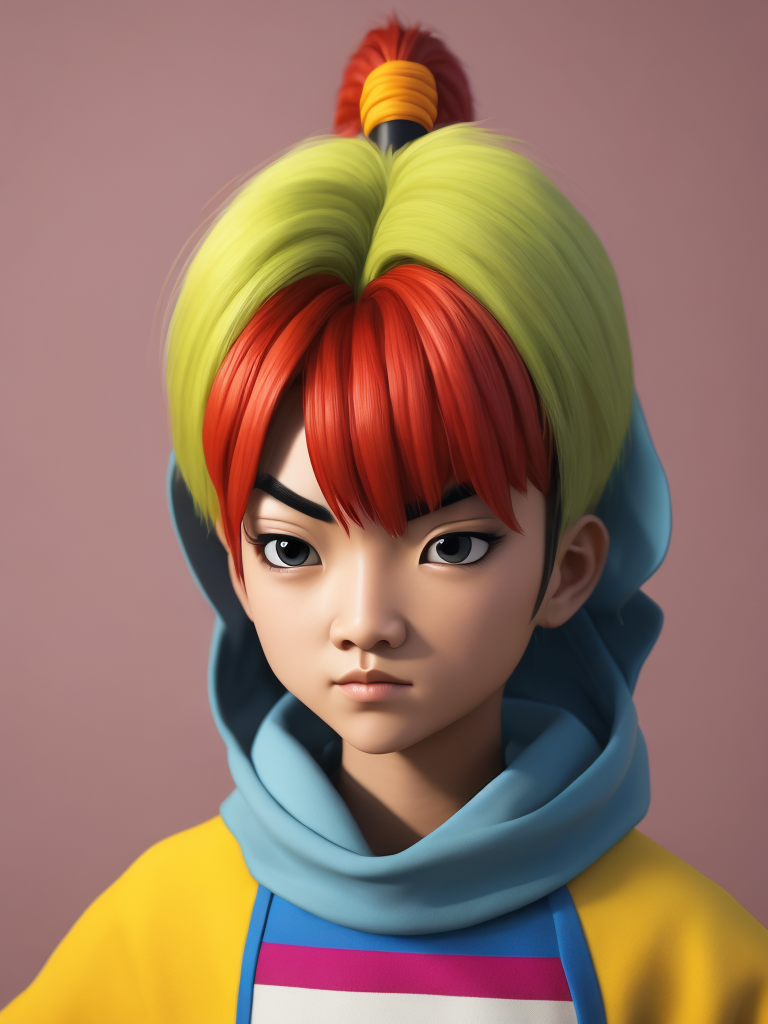 Premium Free ai Images | cute character ninja korean fashion colorful ...