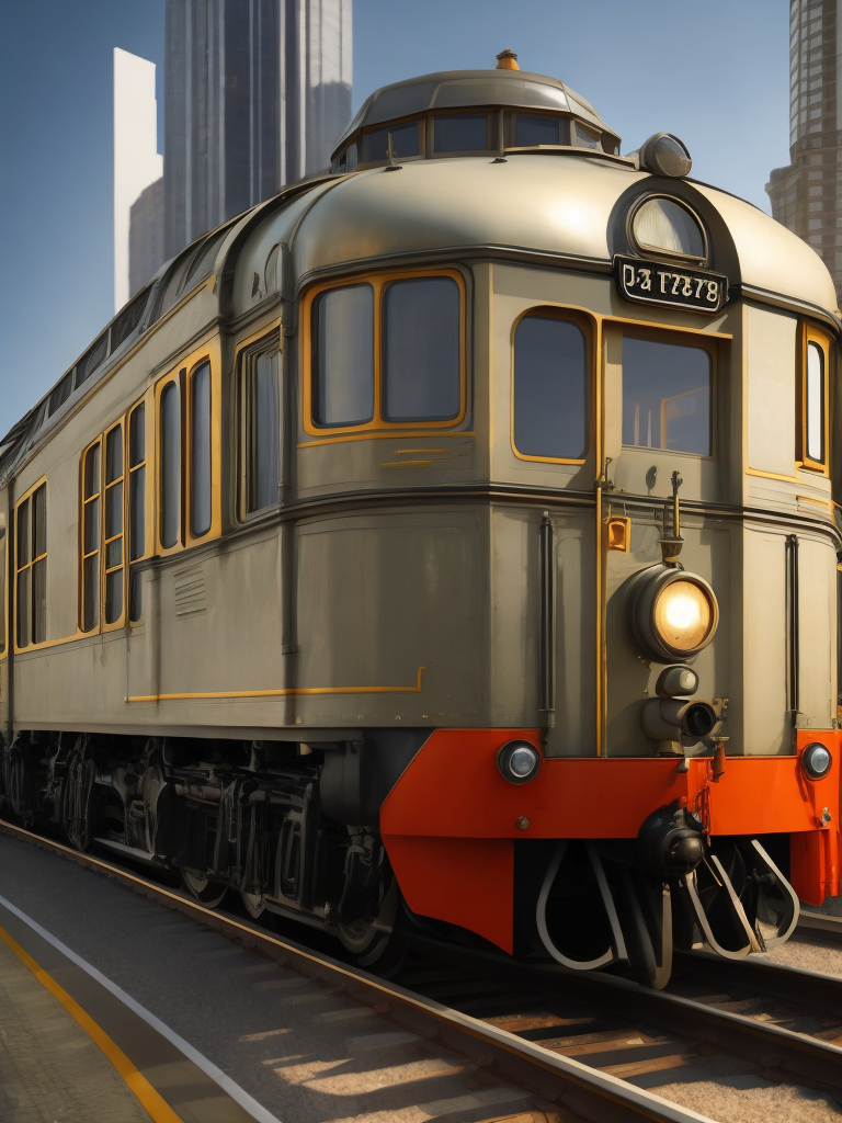 Premium Free ai Images | train locomotive on wheels art deco art ...