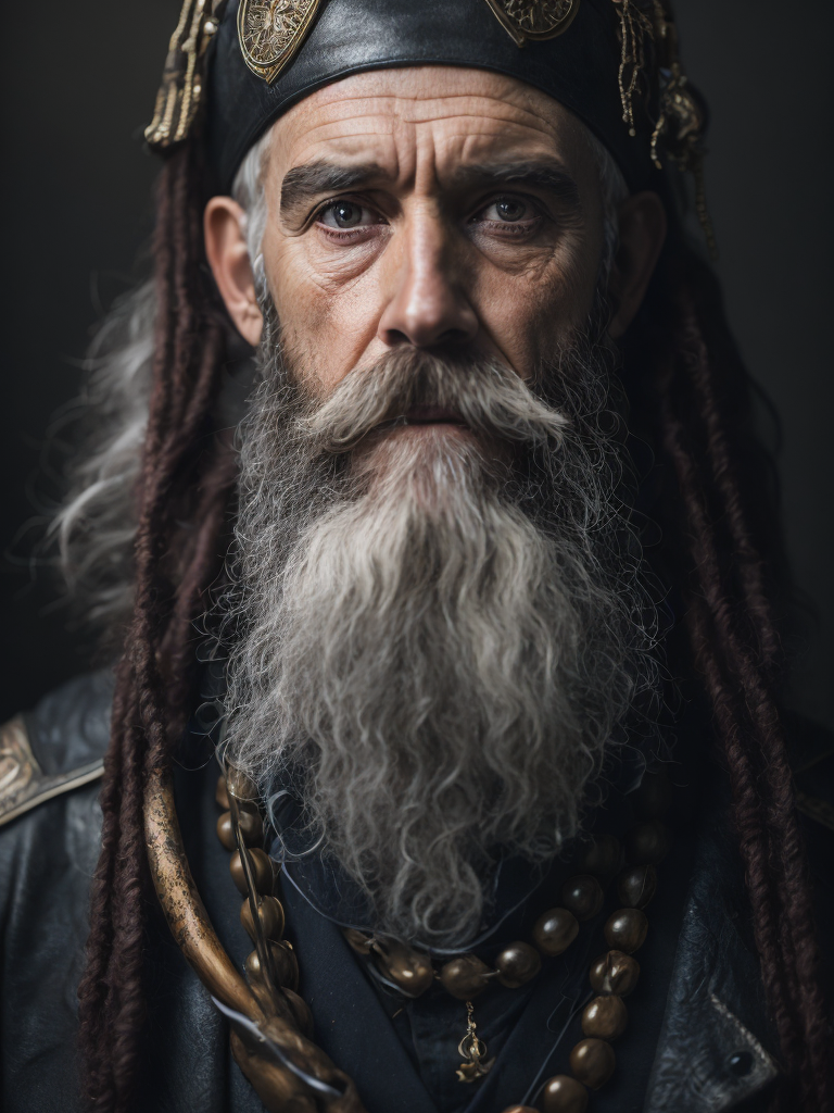 Premium Free ai Images | old pirate with octopus beard dark scene dark ...