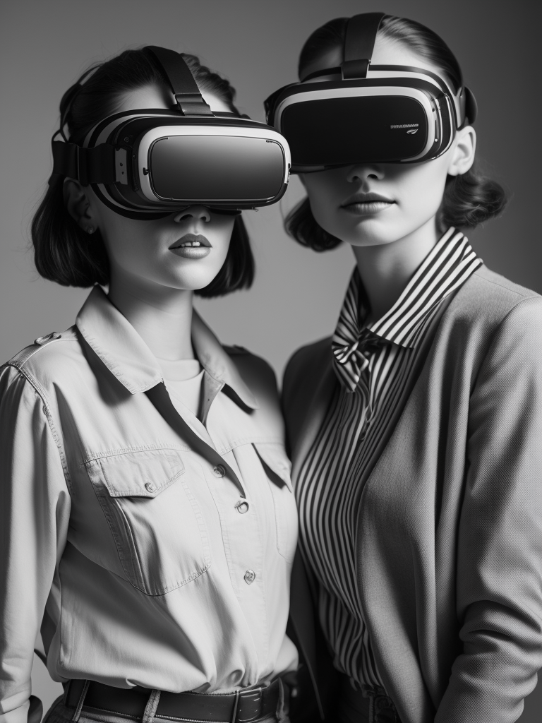 Premium Free ai Images | portrait of girls wearing prototype virtual ...