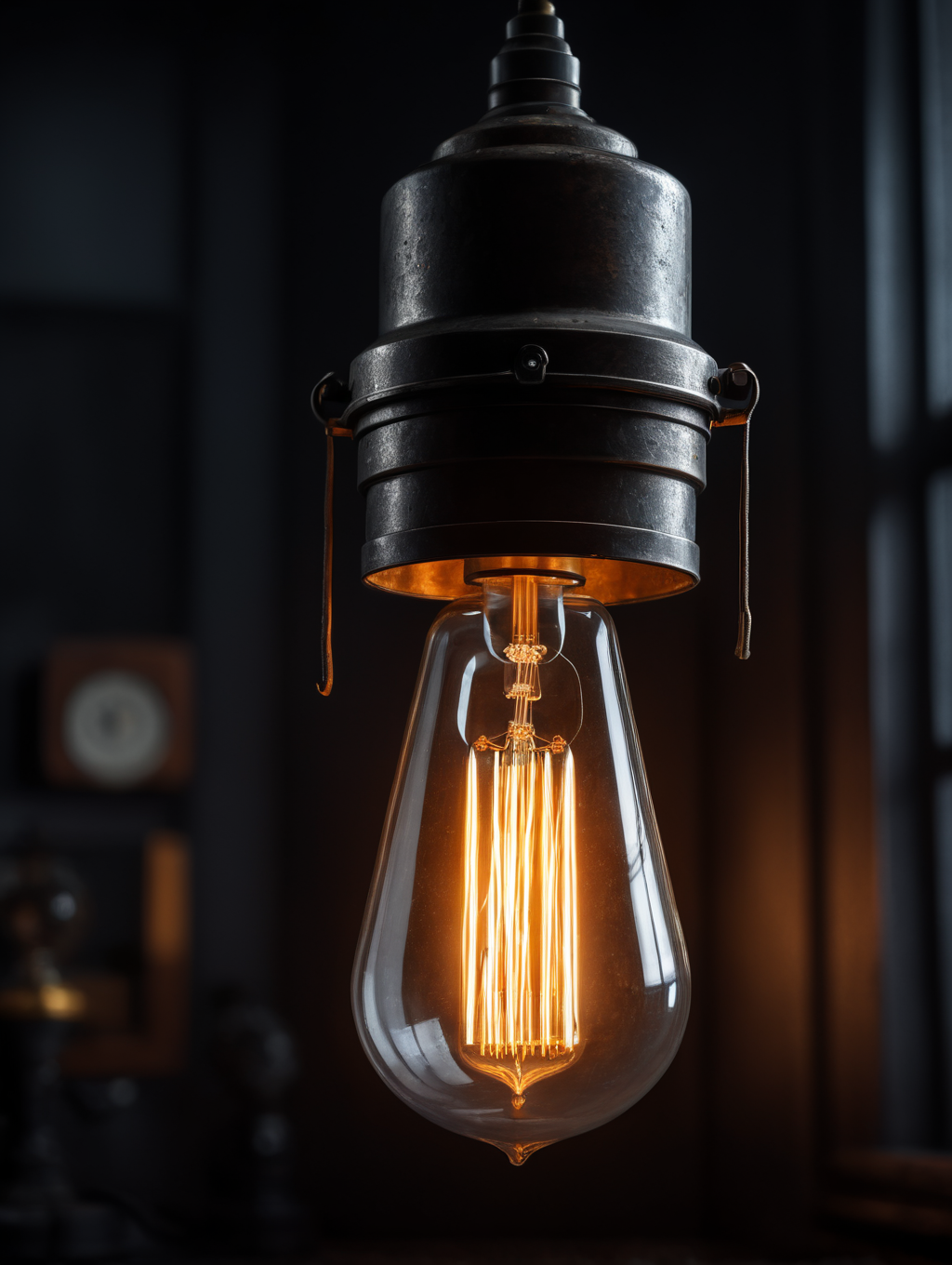 Premium Free ai Images | edison lamp macro photo epic shot