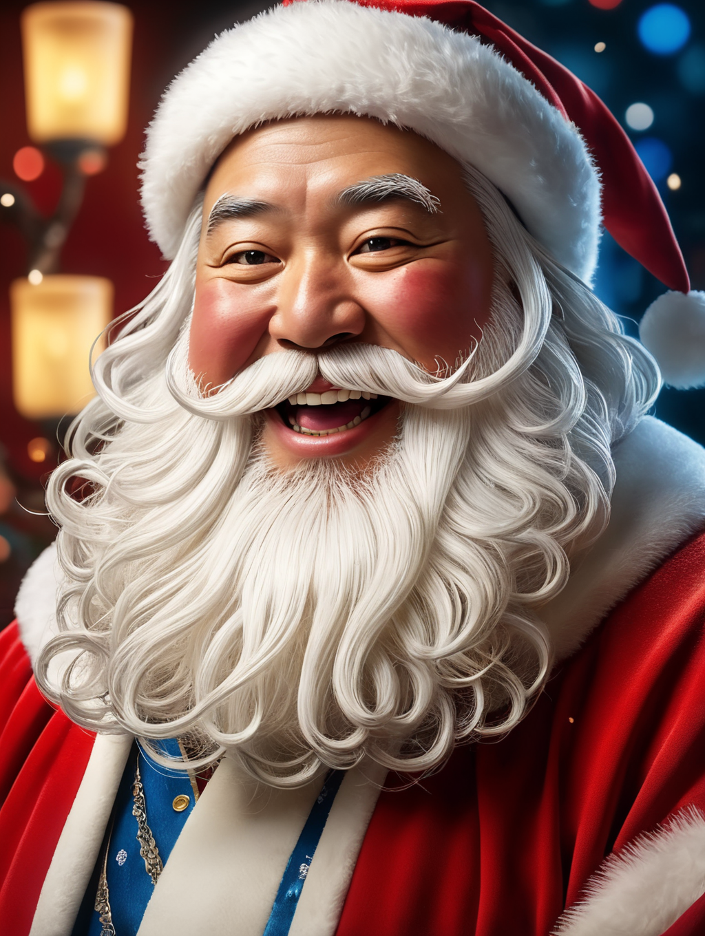 Premium Free ai Images | portrait of japanese fat santa claus smiling ...