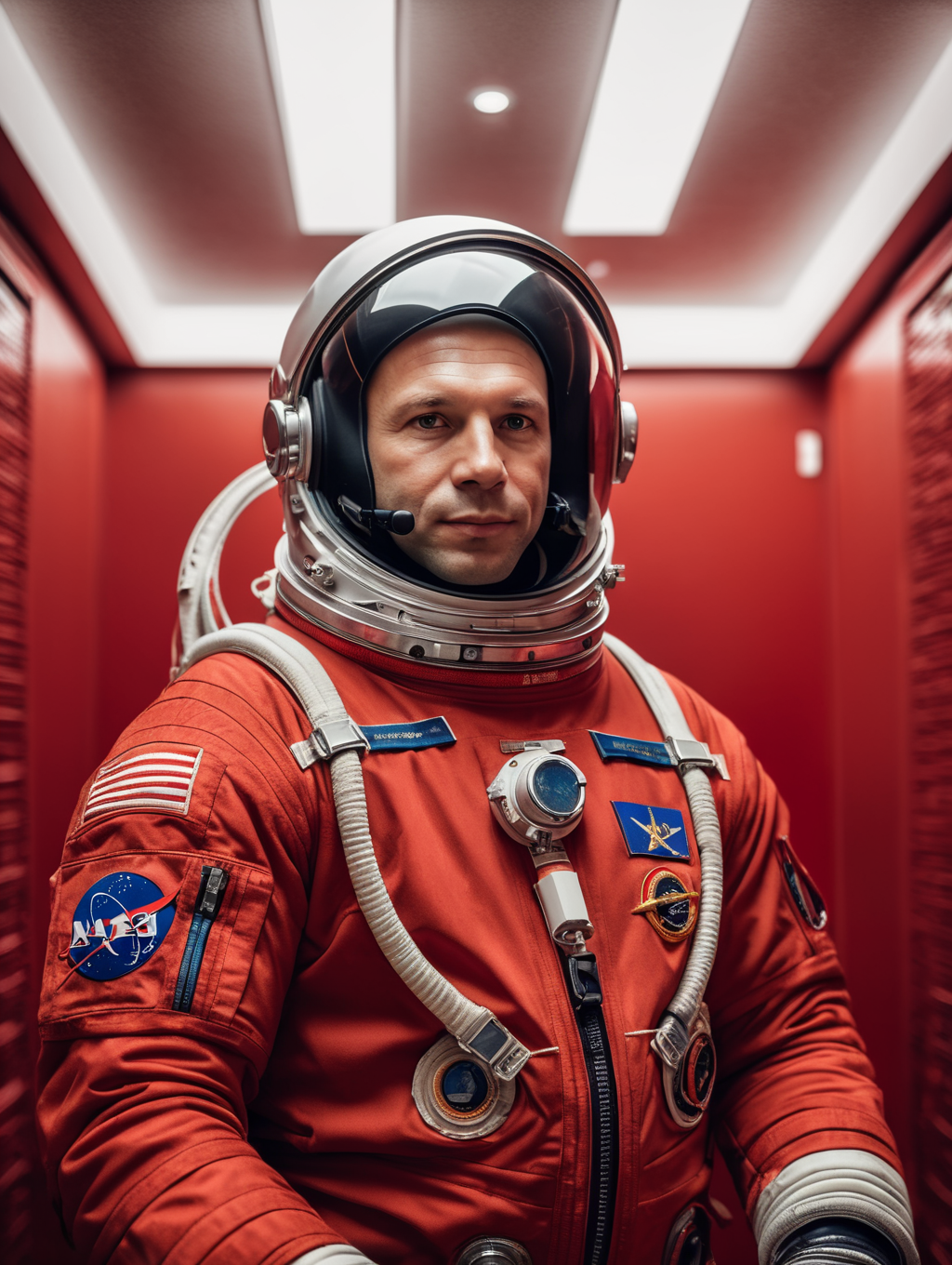 Premium Free ai Images | cosmonaut yuri alekseyevich gagarin in red ...